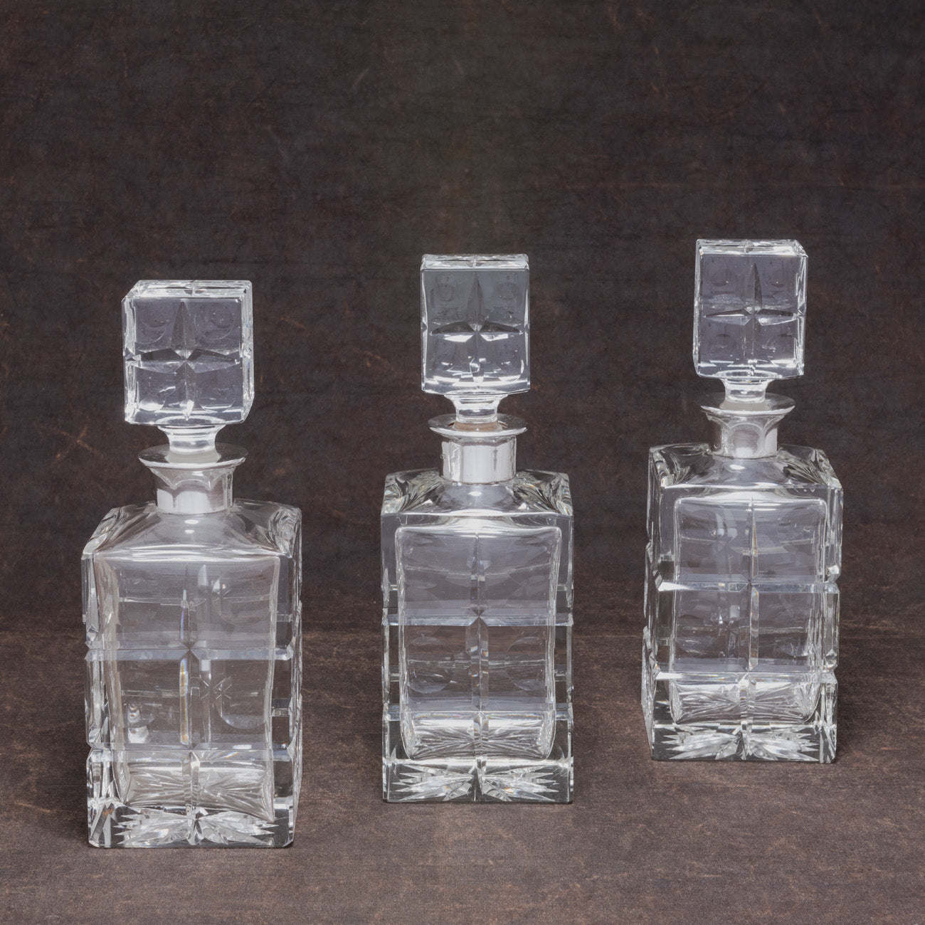Pair of Silver Mounted Cut Glass Spirit Decanters – Bentleys London