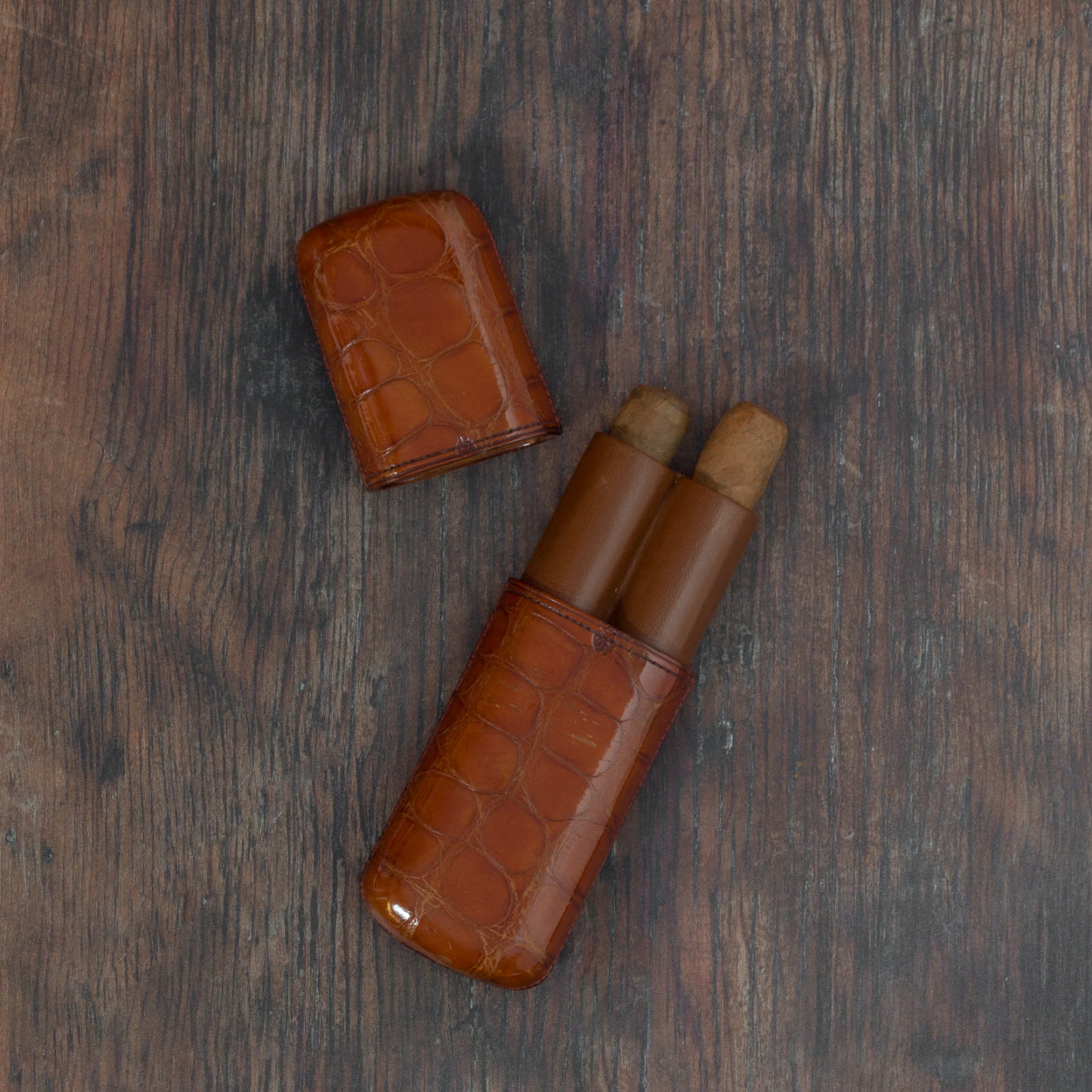 Turn of The Century Crocodile Skin Cigar Case – Bentleys London