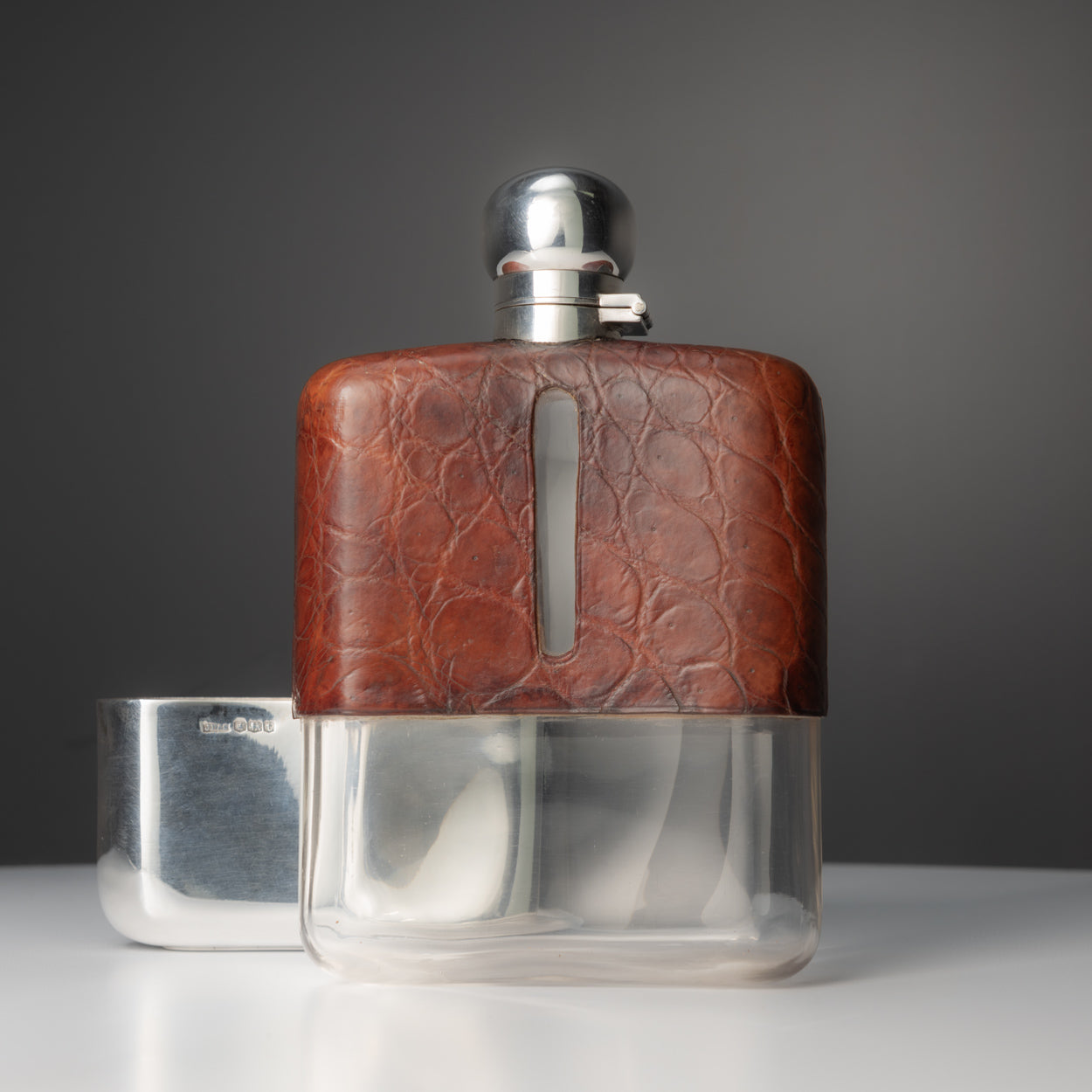 Silver & Crocodile Skin Hip Flask – Bentleys London