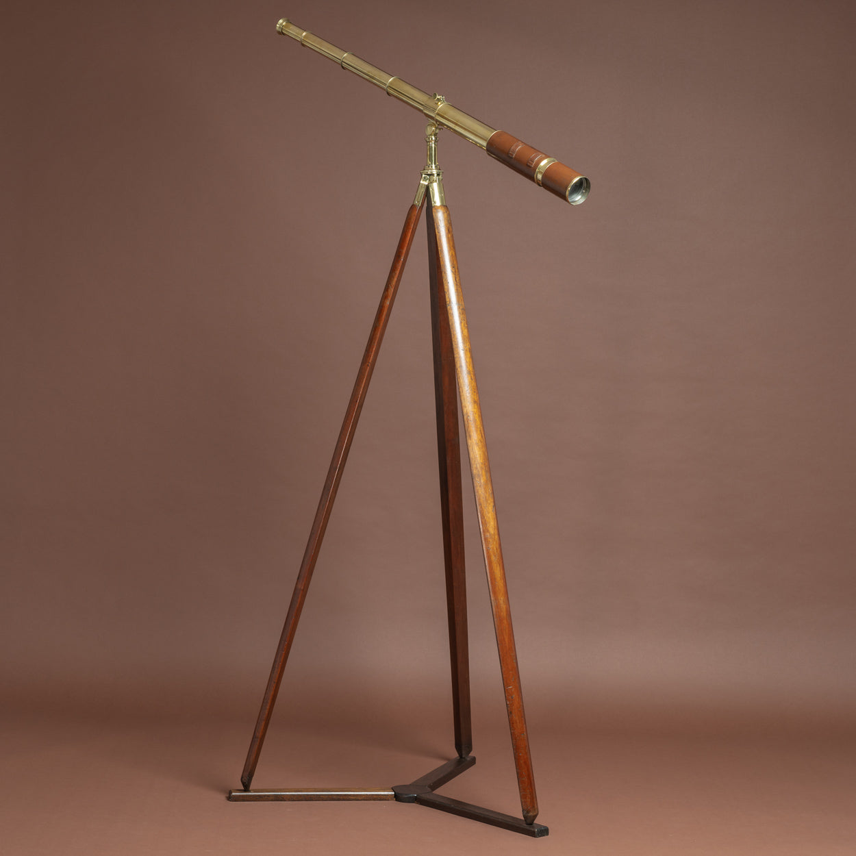 Leather Covered Brass Telescope on Tripod Stand – Bentleys London