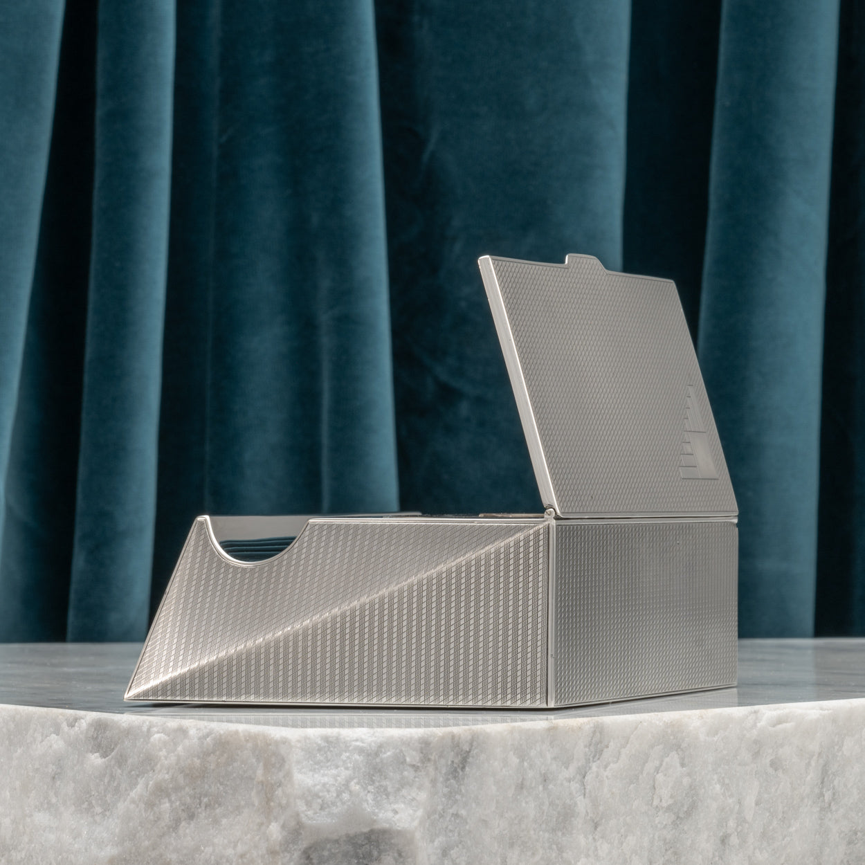 Large Engine Turned Silver Ink Stand – Bentleys London