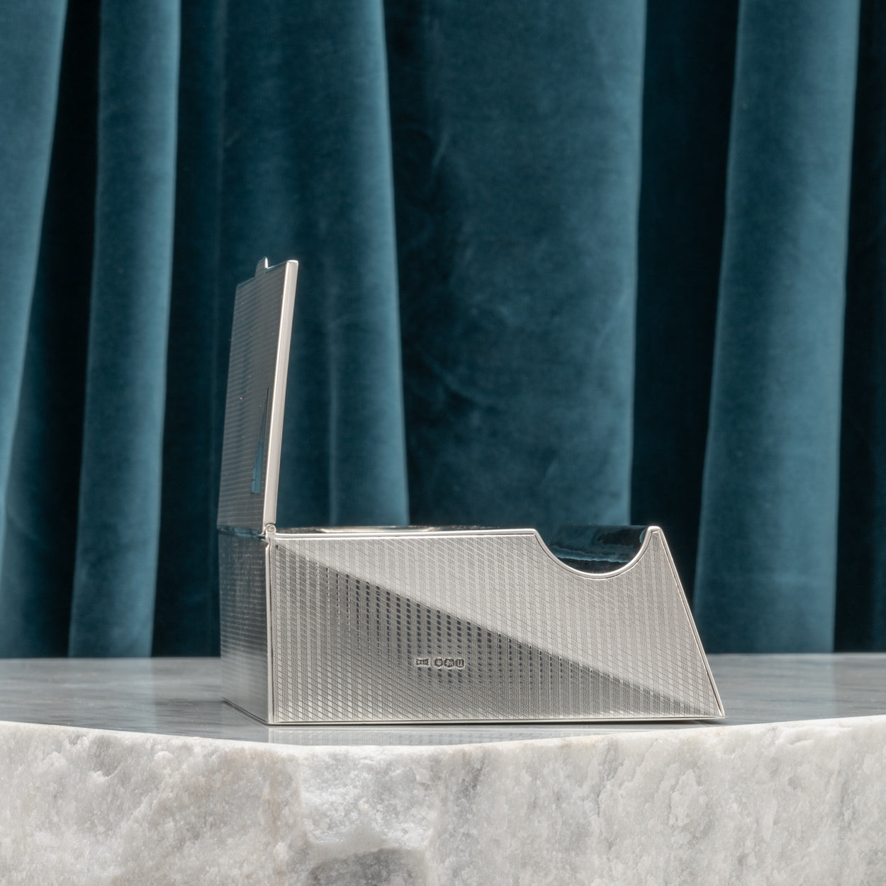 Large Engine Turned Silver Ink Stand – Bentleys London