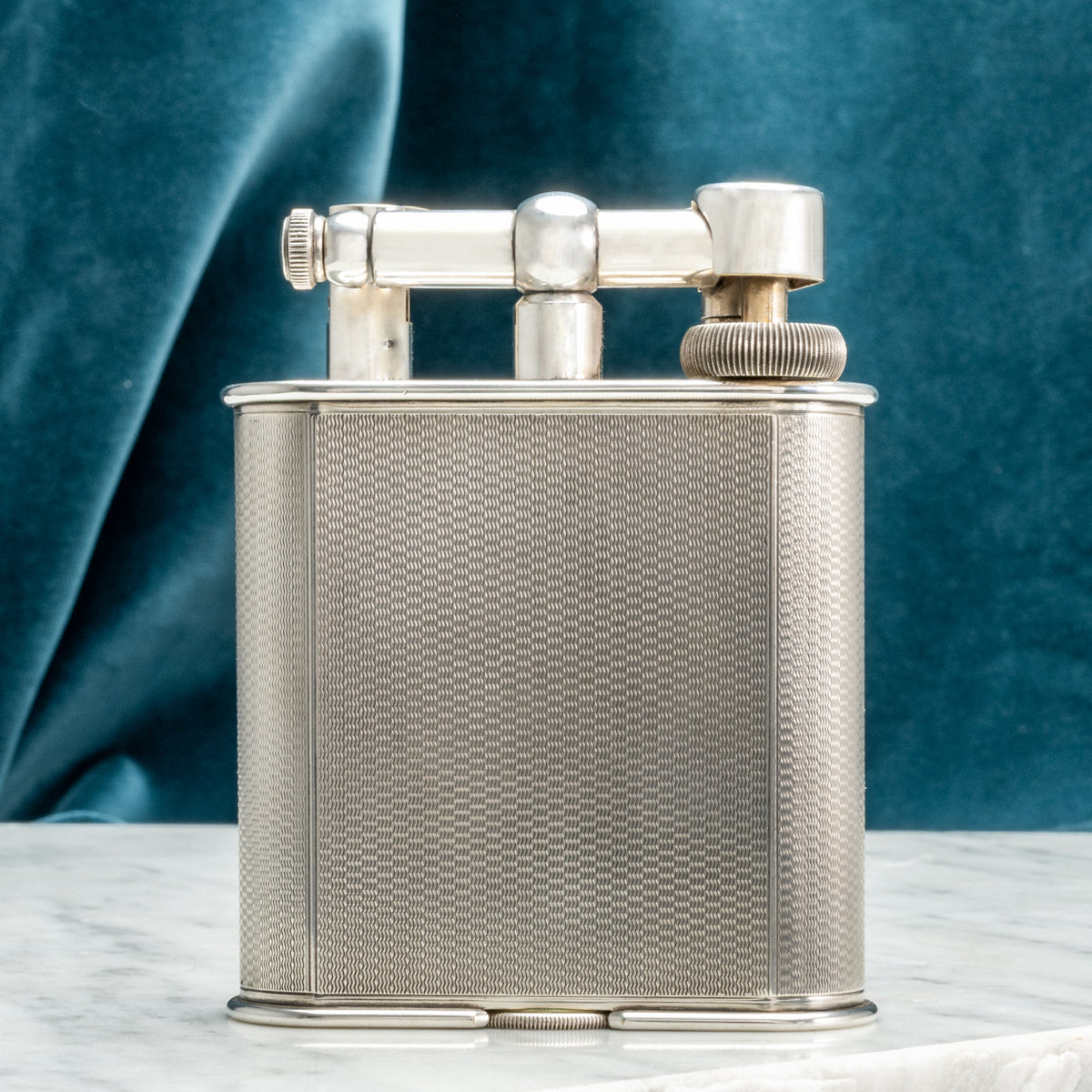 Dunhill 'Giant' Lighter with Engine Turned Silver Plated Finish ...