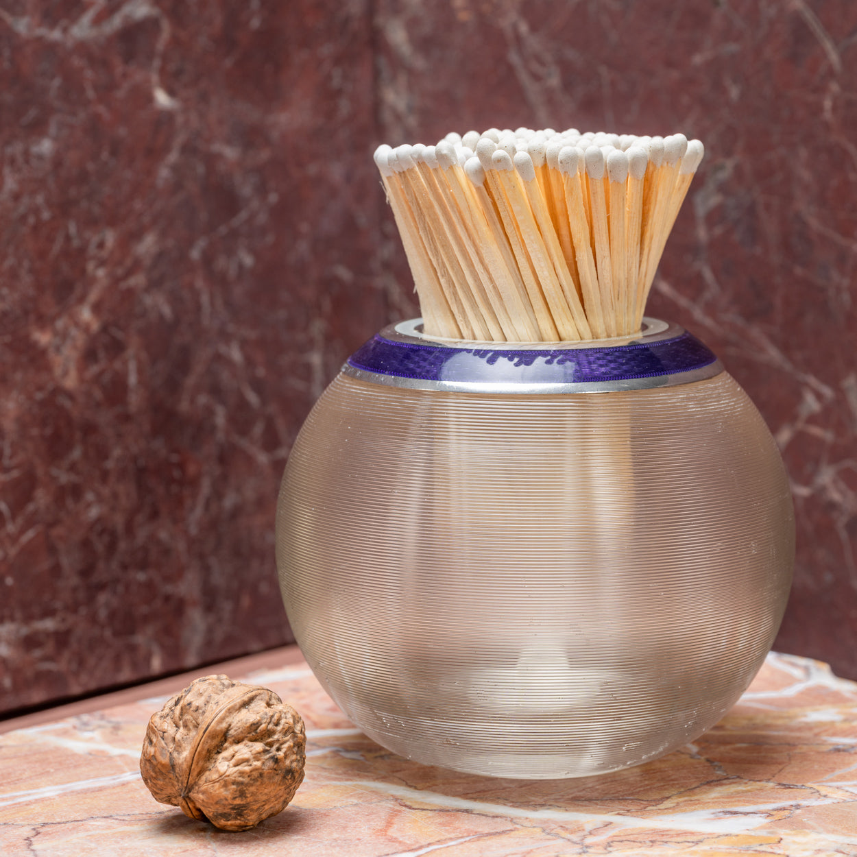 Large Enamelled Silver Clear Glass Match Striker – Bentleys London