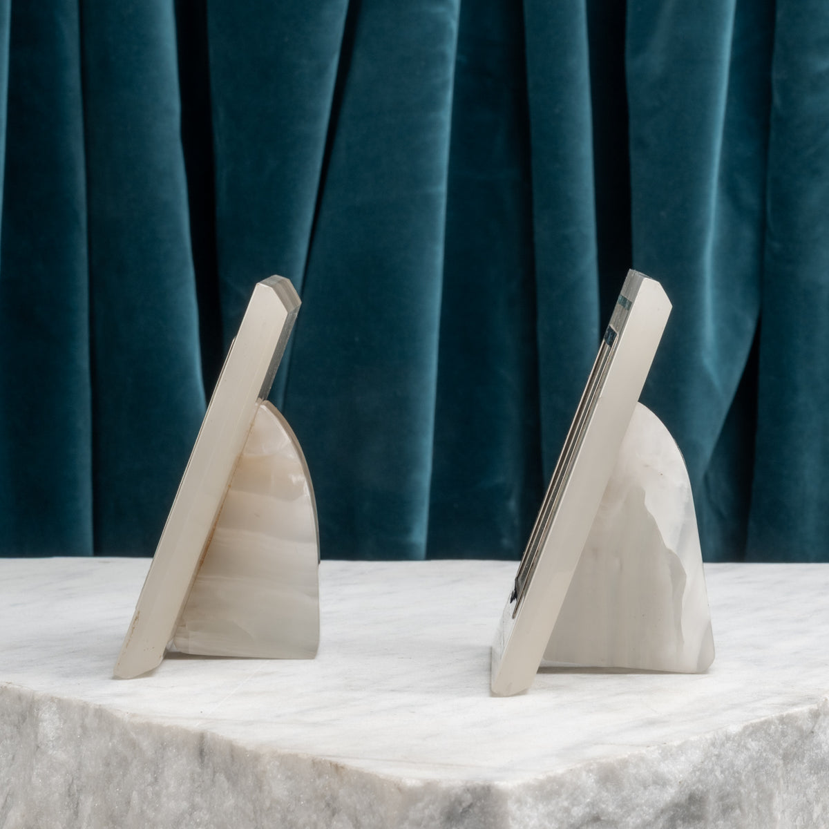 Pair of Silver Mounted White Agate Stone Frames – Bentleys London