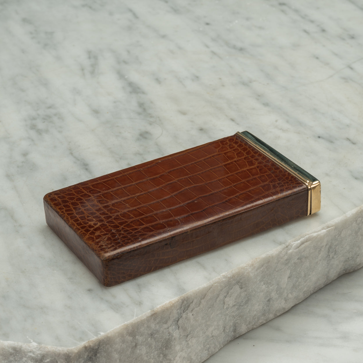Crocodile Skin Covered Silver and Gold Cigar Case – Bentleys London