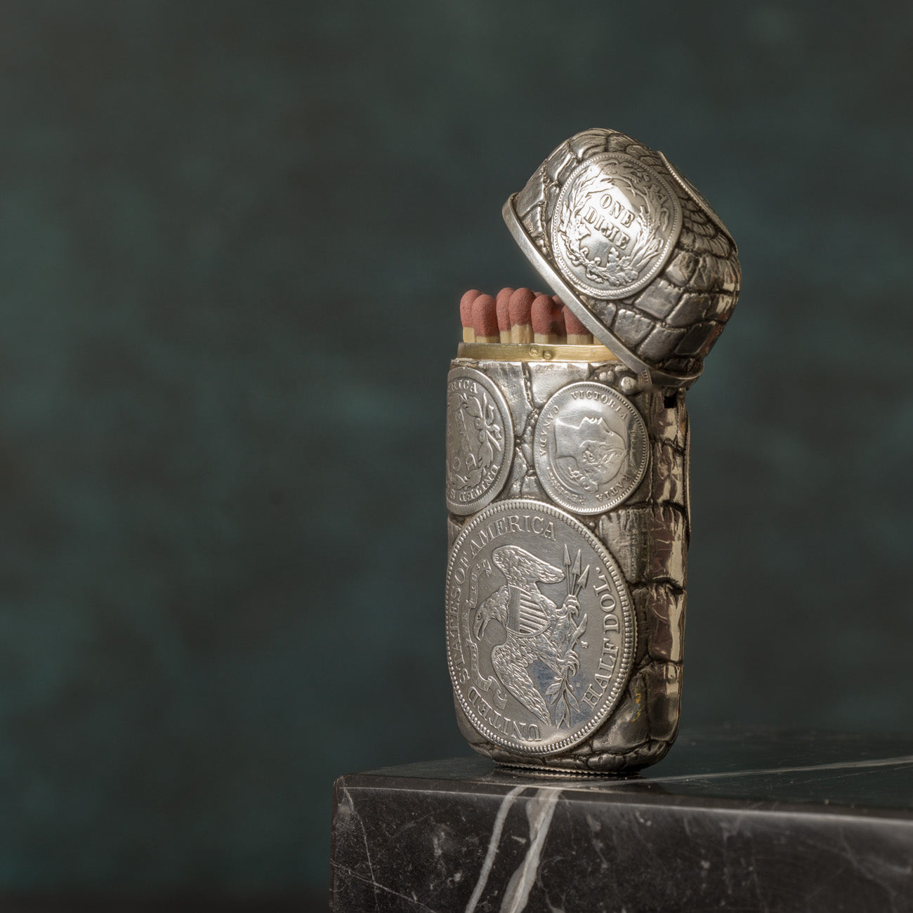 Silver Coin Vesta/Match Case – Bentleys London