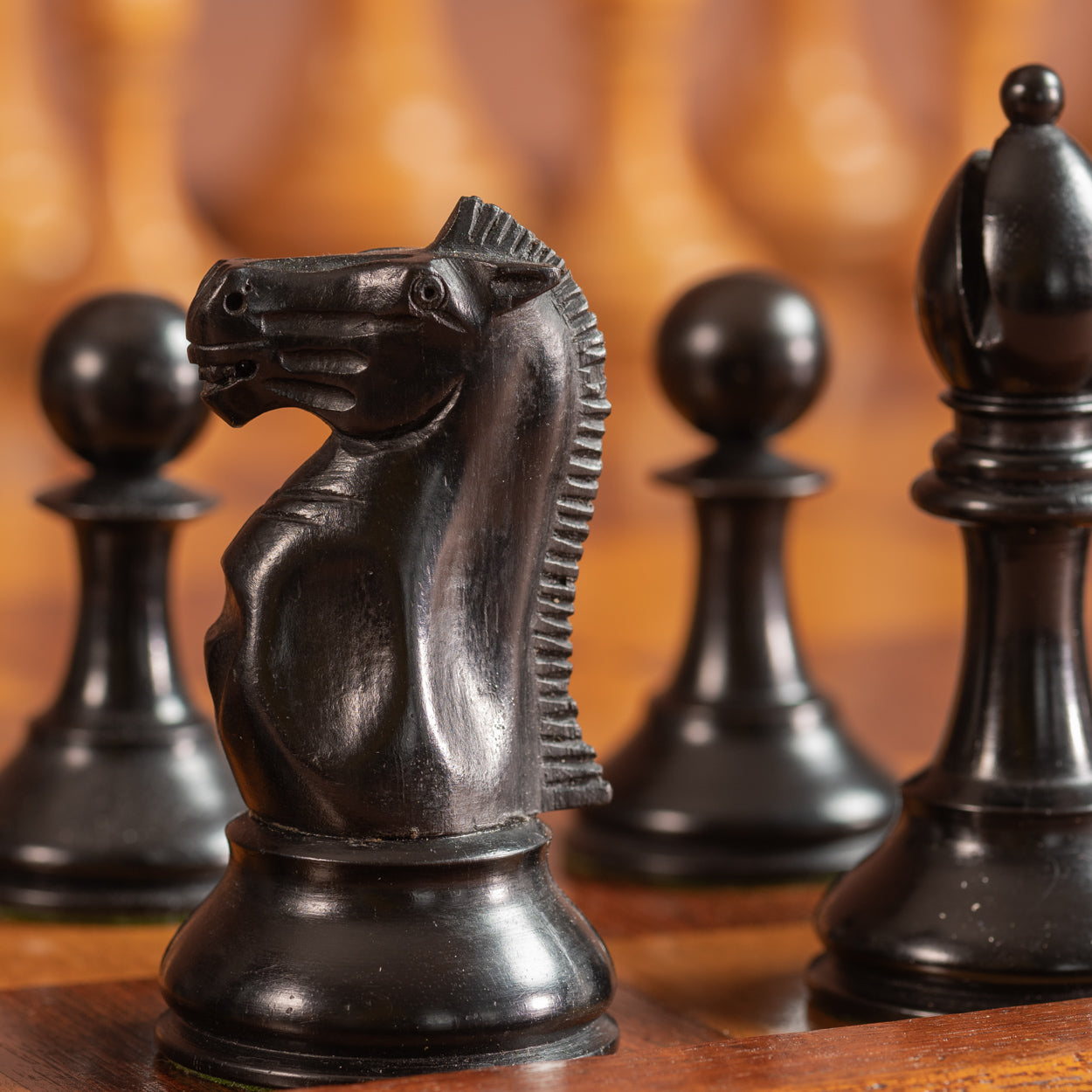 Victorian Boxed Tournament Size 'Staunton' Pattern Chess set with Boar ...