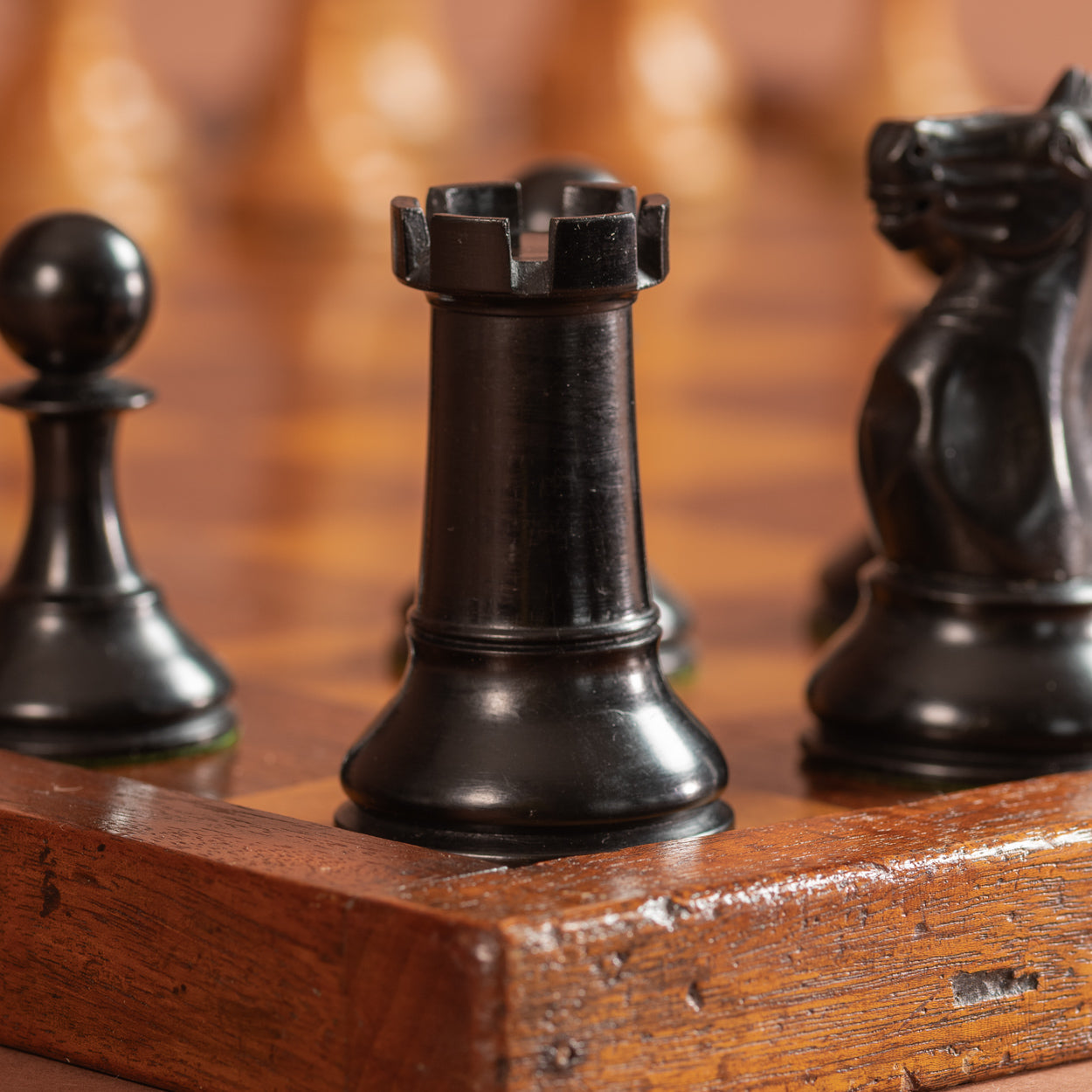 Victorian Boxed Tournament Size 'Staunton' Pattern Chess set with Boar ...