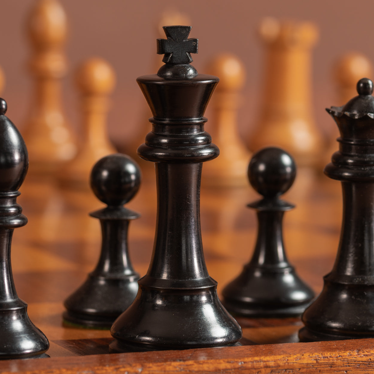 Victorian Boxed Tournament Size 'Staunton' Pattern Chess set with Boar ...