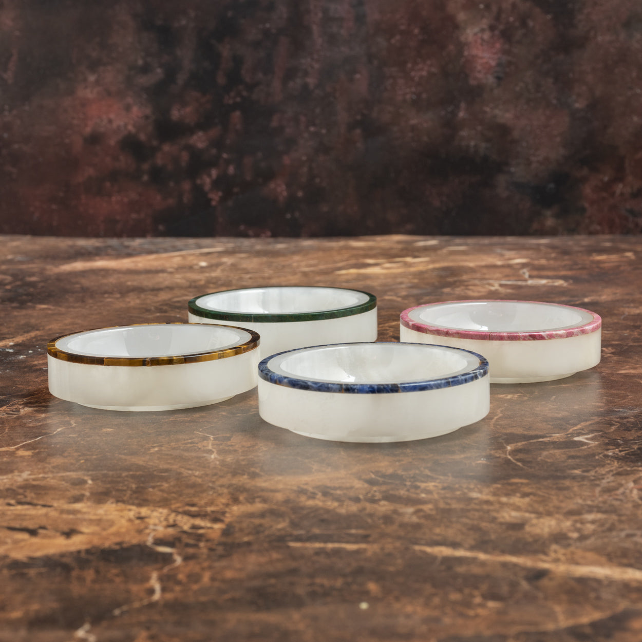 White Agate Stone Box and Ashtray Set – Bentleys London