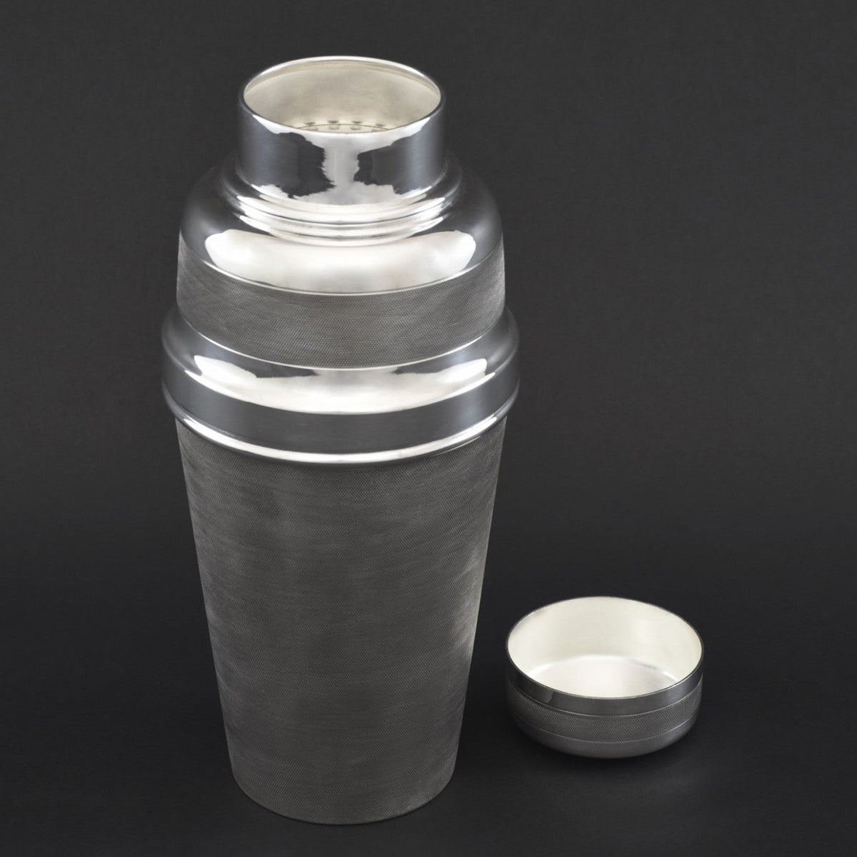 Large Engine Turned Silver Plate Cocktail Shaker – Bentleys London