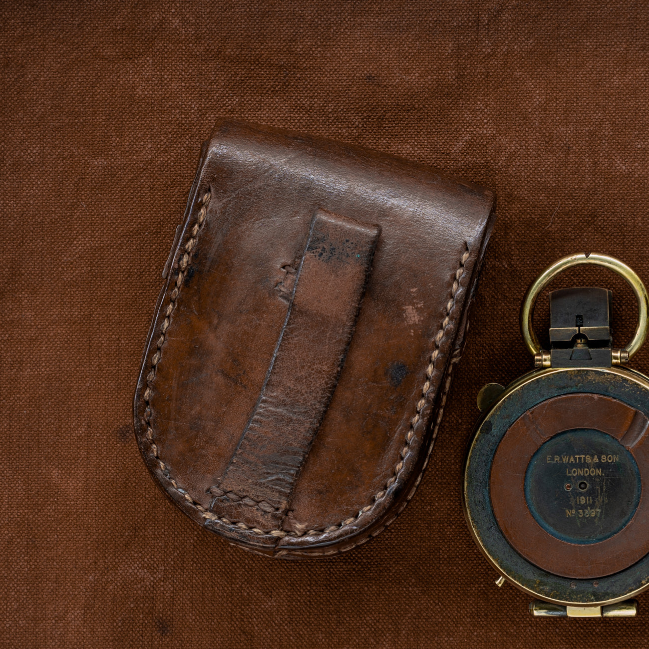 Brass Prismatic Compass in Leather Case – Bentleys London