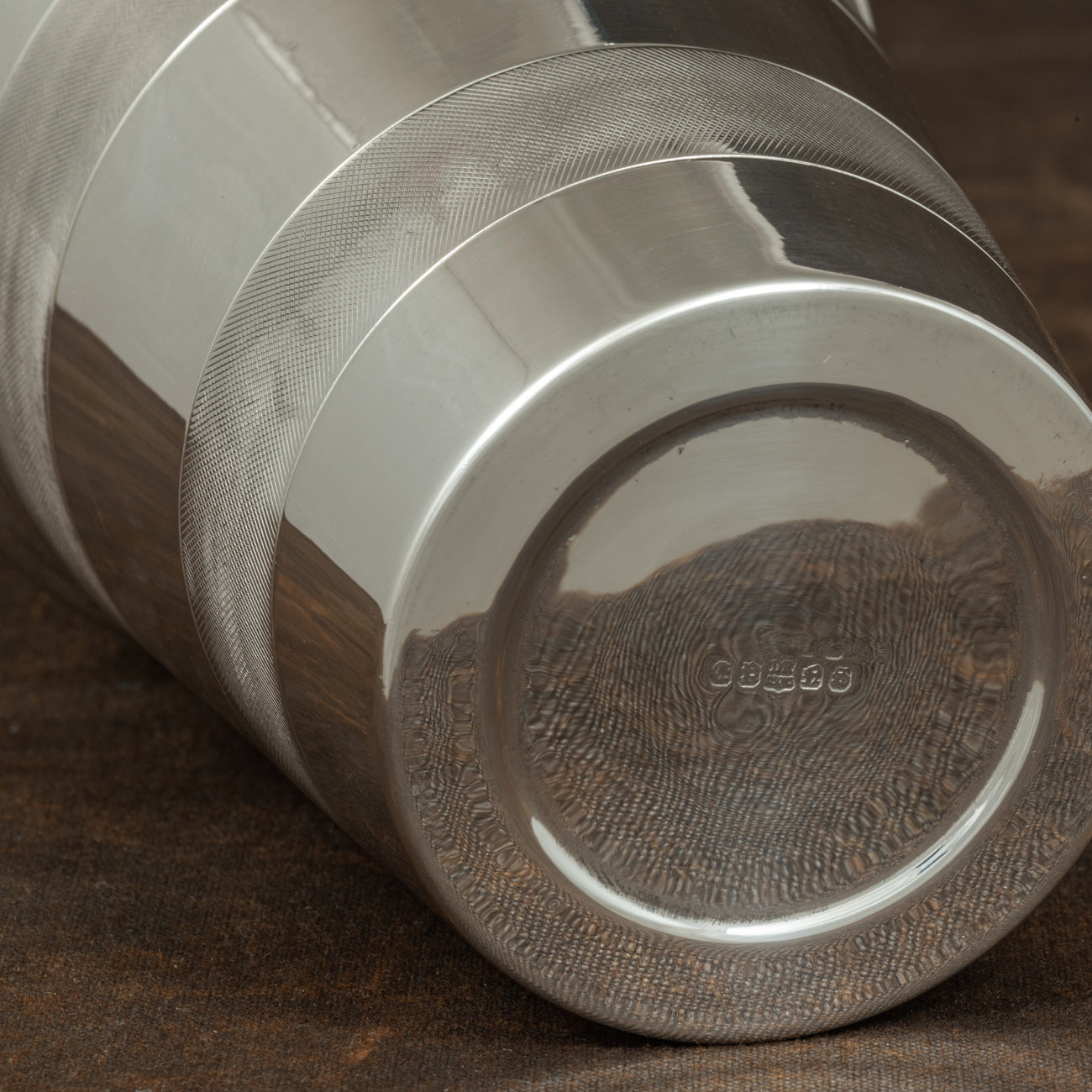 Large Silver Plated Cocktail Shaker with Engine Turned Decoration ...