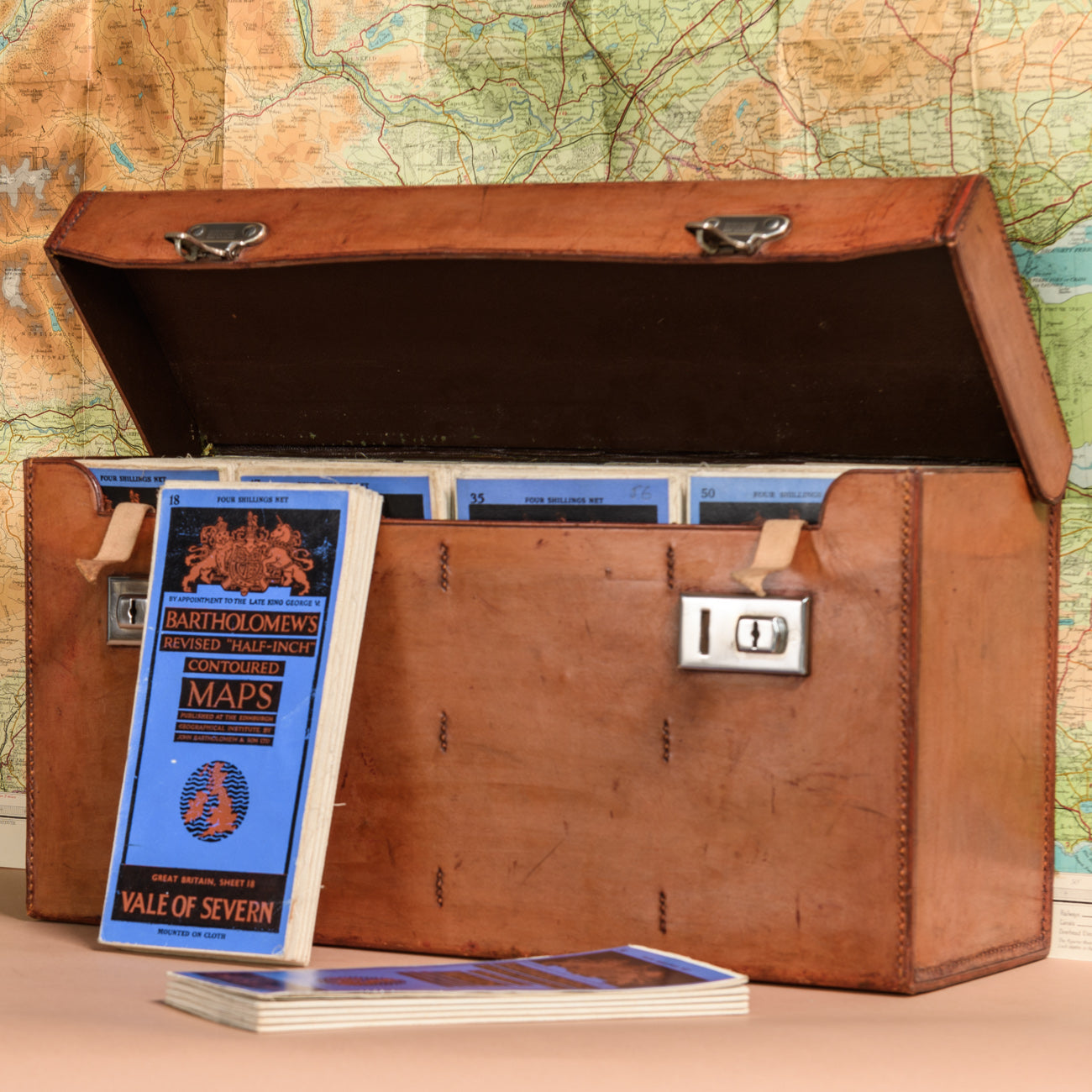 Leather Cased Set of Maps – Bentleys London