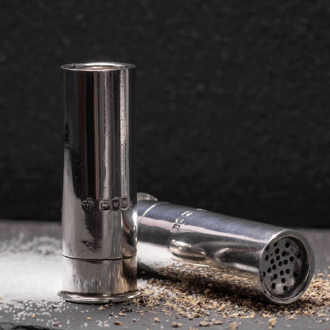 Pair of Silver Shotgun Cartridge Salts – Bentleys London