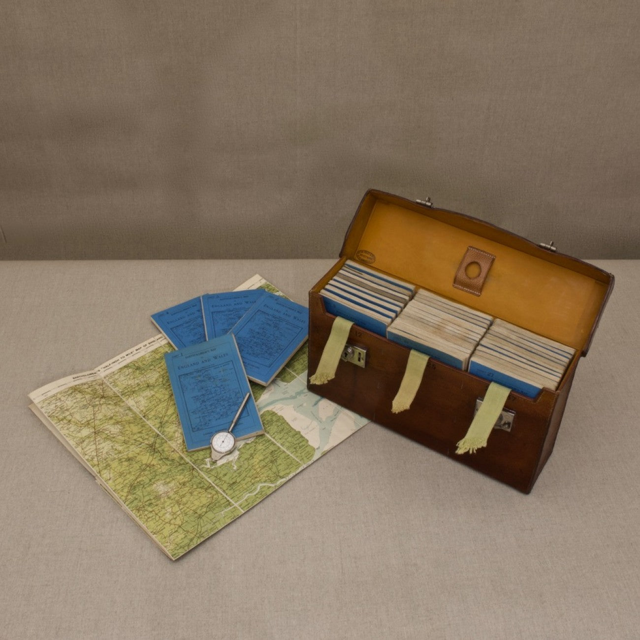 Leather Cased Set of Maps of England and Wales – Bentleys London