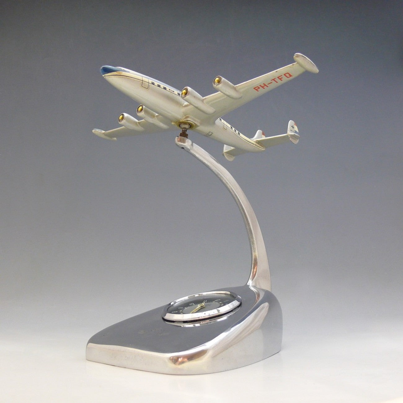 Lockheed Super Constellation Model on Stand with Clock – Bentleys London